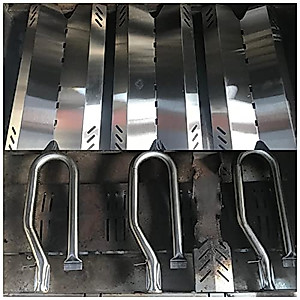 Hisencn Grill Repair Kit Replacement for Members Mark BQ05046-6, BBQ Pro BQ05041-28, BQ51009, Sam's Club, Outdoor Gourmet Gas Grill Models, Stainless Steel Pipe Burner Tube, Heat Plate Tent Shield