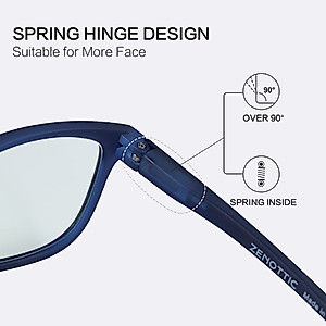 ZENOTTIC Kids Blue Light Blocking Glasses Anti Glare Lens Lightweight Frame Computer Eyeglasses for Boys and Girls(Blue)