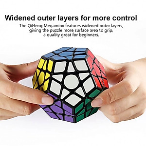 Megaminx Speed Cube, Pentagonal Dodecahedron Cube Puzzle Toy (Qiheng Black)