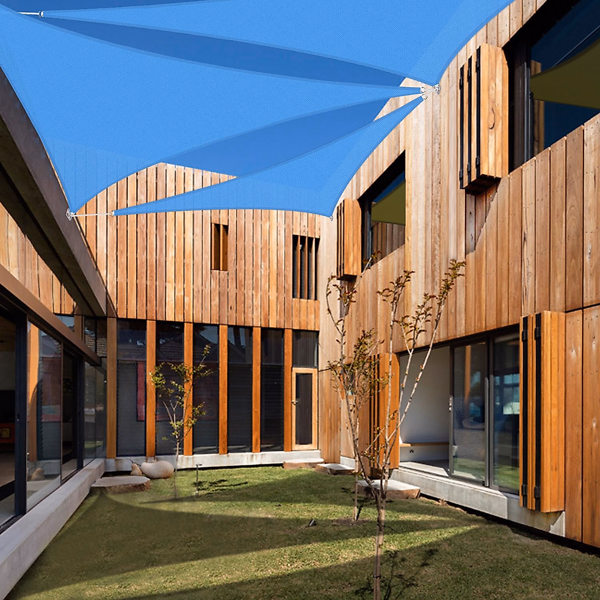 Coarbor 12' x 12' x 12' Sun Shade Sail Canopy Sunshade Outdoor Heavy Duty Triangle Fabric Cloth Screen for Patio Garden Yard Deck Pergola Canopy Blue