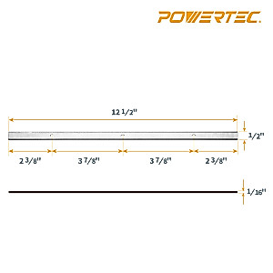 POWERTEC 12-1/2 Inch Planer Blades for Delta 22-560 22-565 TP305 TP400LS, WEN PL1252 6550, Craftsman CMEW320 21758, Grizzly G0663, Porter Cable PC305TP, POWERTEC PL1252 Planer, Set of 2 (12803)