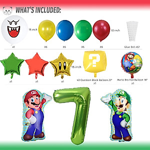 KARAQY Vedio Game 7th Birthday Party Supplies - Boo Balloon, Star Balloons for Boys Kids