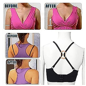 Fnoko Bra Strap Clips Anti-Slip Buckles Conceal Straps - for Back for Women 15 Pack (15 Pack)