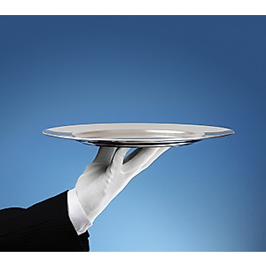 Set of 4 Stainless Steel Charger Plates - Handmade 12" Service Plates, Accent Plates, Decorative Tray & Hors d'oeuvre Tray