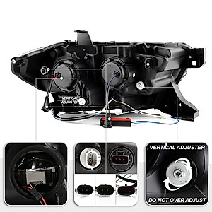 ACANII - For 2016-2022 Toyota Tacoma SR SR5 [Full LED Function] Black LED Tube Signal Projector Headlights Left+Right