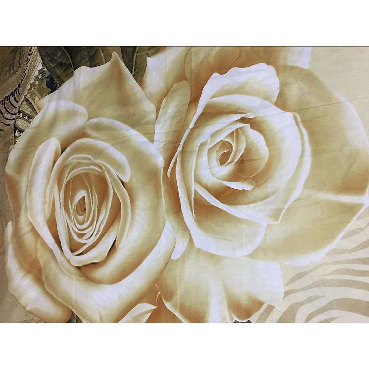 HomeABC 3D Rose Print Bedding Set Cover Sets Queen Size Yellow