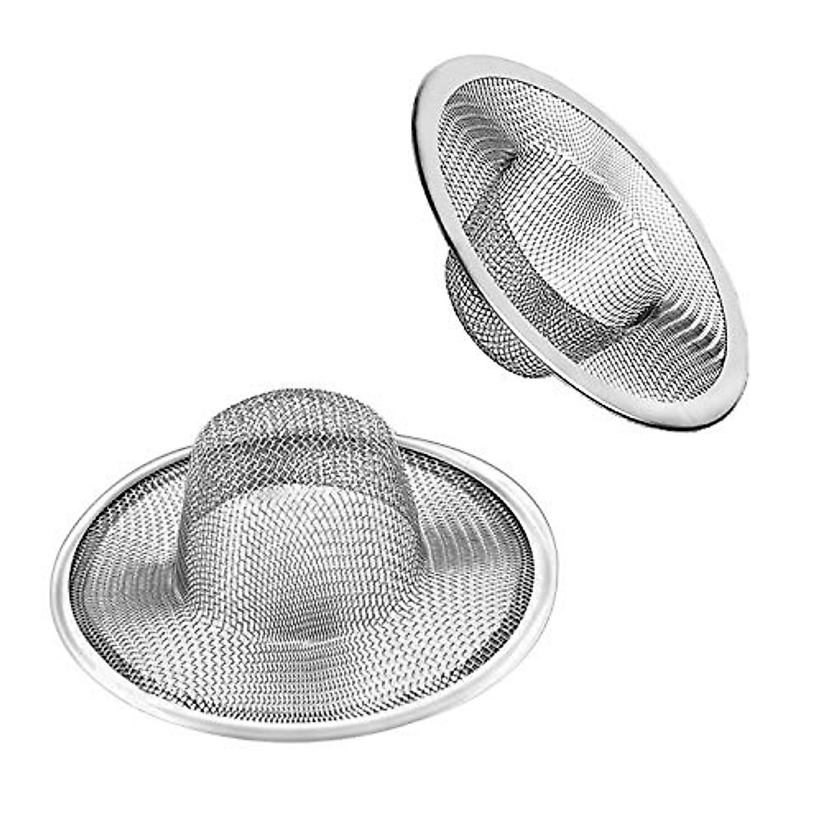 2pcs Heavy Duty Stainless Steel Slop Basket Filter Trap, 2.75" Top / 1" Mesh Metal Sink Strainer,Perfect for Kitchen Sink/Bathroom Bathtub Wash Basin Floor Drain Balcony Drain Hole,Utility…