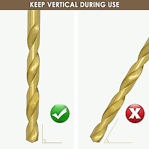 BeHappy Drill Bit Set 99 Pcs, Titanium Coated Drill Bit Set, Drill Bits for Metal and Wood, High Speed Steel Drill Bit Set for Aluminum Alloy, Copper, Wood, Plastic, Hard Storage, 1/16"-1/2"