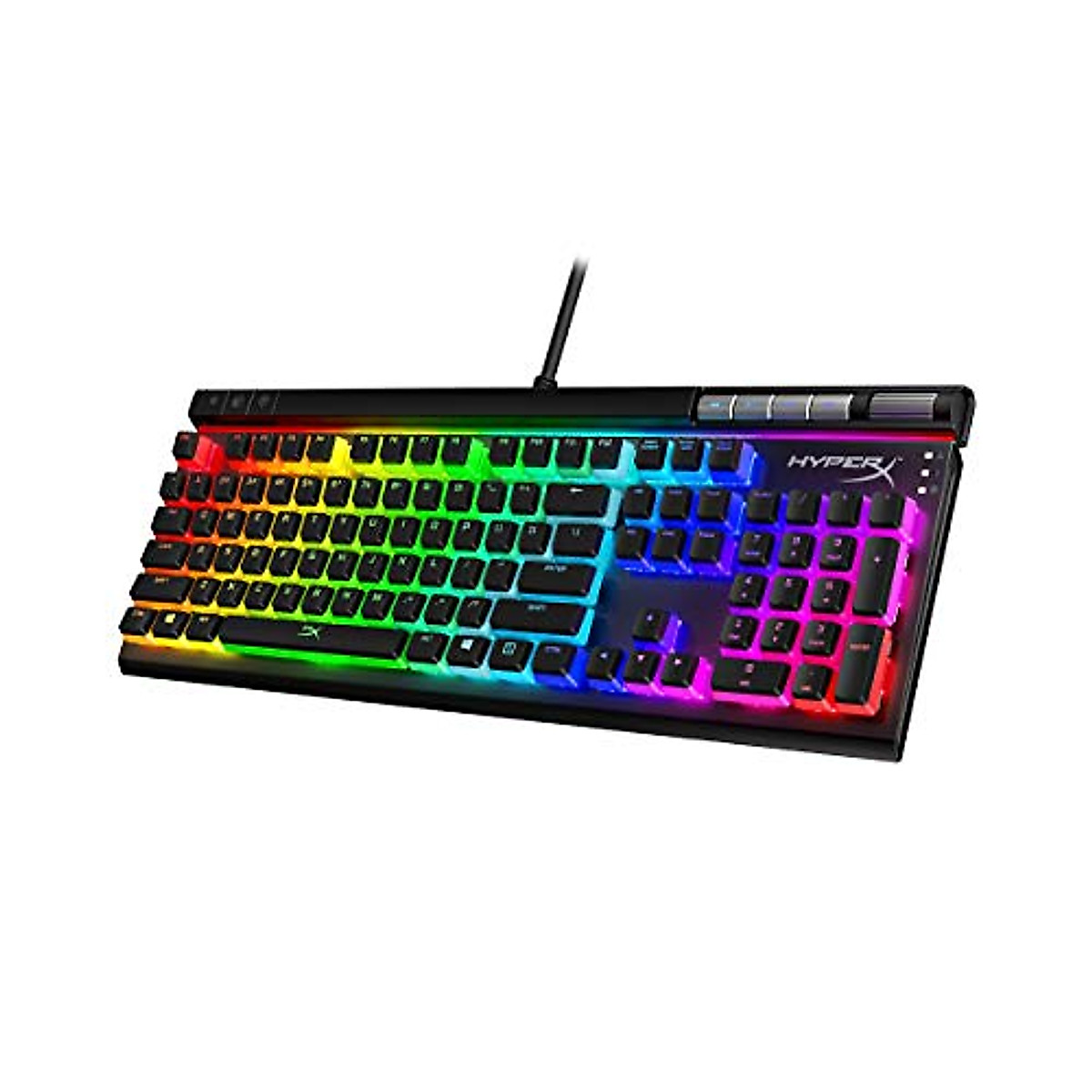 HyperX Alloy Elite 2 – Mechanical Gaming Keyboard, Software-Controlled Light & Macro Customization, ABS Pudding Keycaps, Media Controls, RGB LED Backlit, Linear Switch, HyperX Red,Black