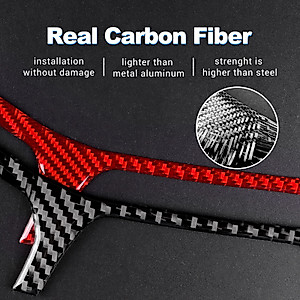 AIRSPEED Car Seat Head Rest Accent Sticker Carbon Fiber Auto Headrest Interior Trim Cover for Toyota Supra GR A90 A91 MK5 2019-2022, Red