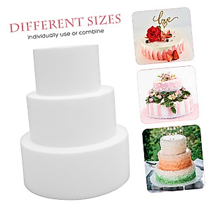 Hoement 3pcs Wedding Cake Stands Wedding Ceremony Decorations DIY Crafts Round Cake Stand Wedding Decor Rotating Cake Stand Rotary Tool Cake Dummies 15c White Foam Window Wedding Supplies