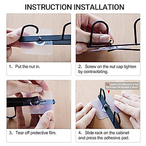 Dahey Under Cabinet Mug Holder Set of 3 Metal Coffee Mug Rack with 12 Mug Hooks, Adhesive Display Cup Holder Organizer for Cabinet Shelf Kitchen Dining Room Coffee Bar, Black