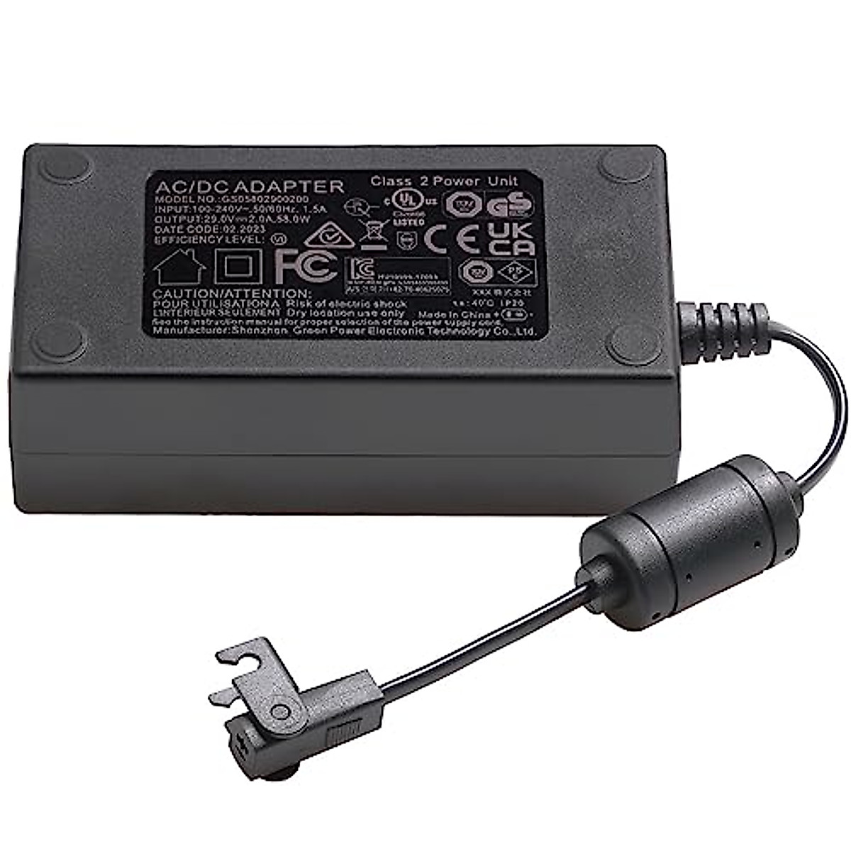 Universal Power Recliner Lift Chair Power Supply Transformer 2-pin 29V 2A Adapter AC/DC Switching Compatible with All Recliners Include US Plug & 6.5Ft Motor Extension Cord