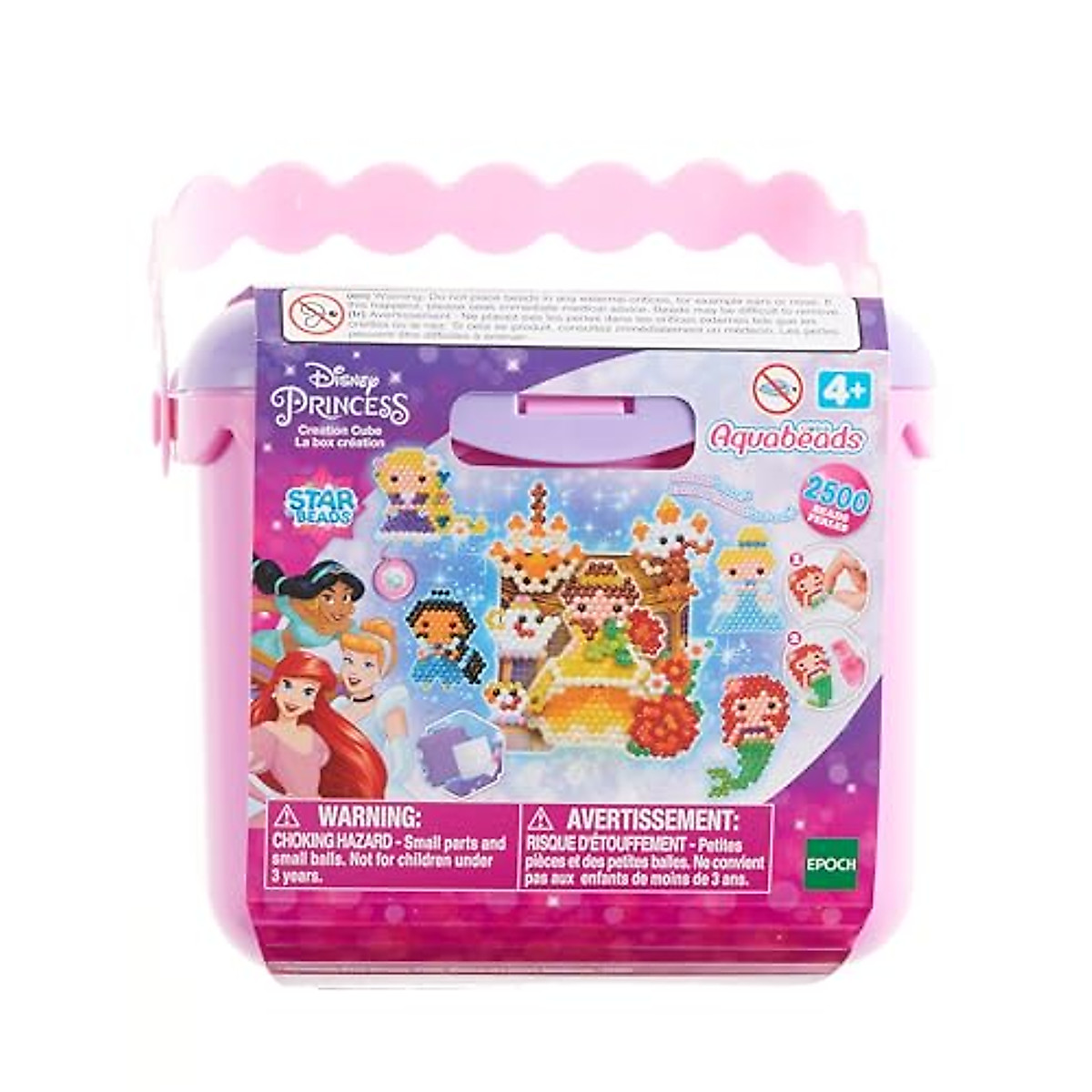 Aquabeads Disney Princess Creation Cube, Complete Arts & Crafts Bead Kit for Children - Over 2,500 Beads & Display Stand The Create Belle, Ariel, Tiana, Rapunzel and More