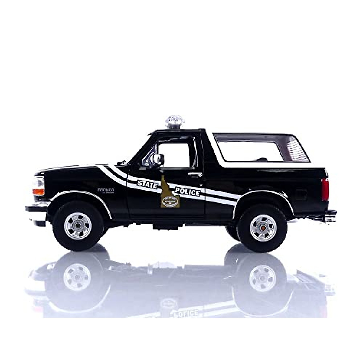 Greenlight 1996 Ford Bronco Black and White Idaho State Police Artisan Collection 1/18 Diecast Model Car