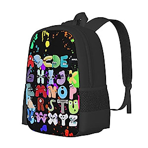 OOIL Alphabet Lore Unisex Cartoon Backpack Travel Bag Teens Game Bag Casual Backpack