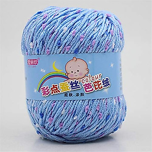 6 Pack of Colourful Cotton Knitting Crochet Yarn Sweater Supersoft Yarn Set for Baby Blankets and Clothes Hat Scarf 300g