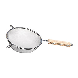 Weymier Fine Mesh Strainers For Kitchen, Stainless Steel Mesh Strainers With Wood Handles,Set of 3 Sizes: 4.9"，6.3"and 7.9"
