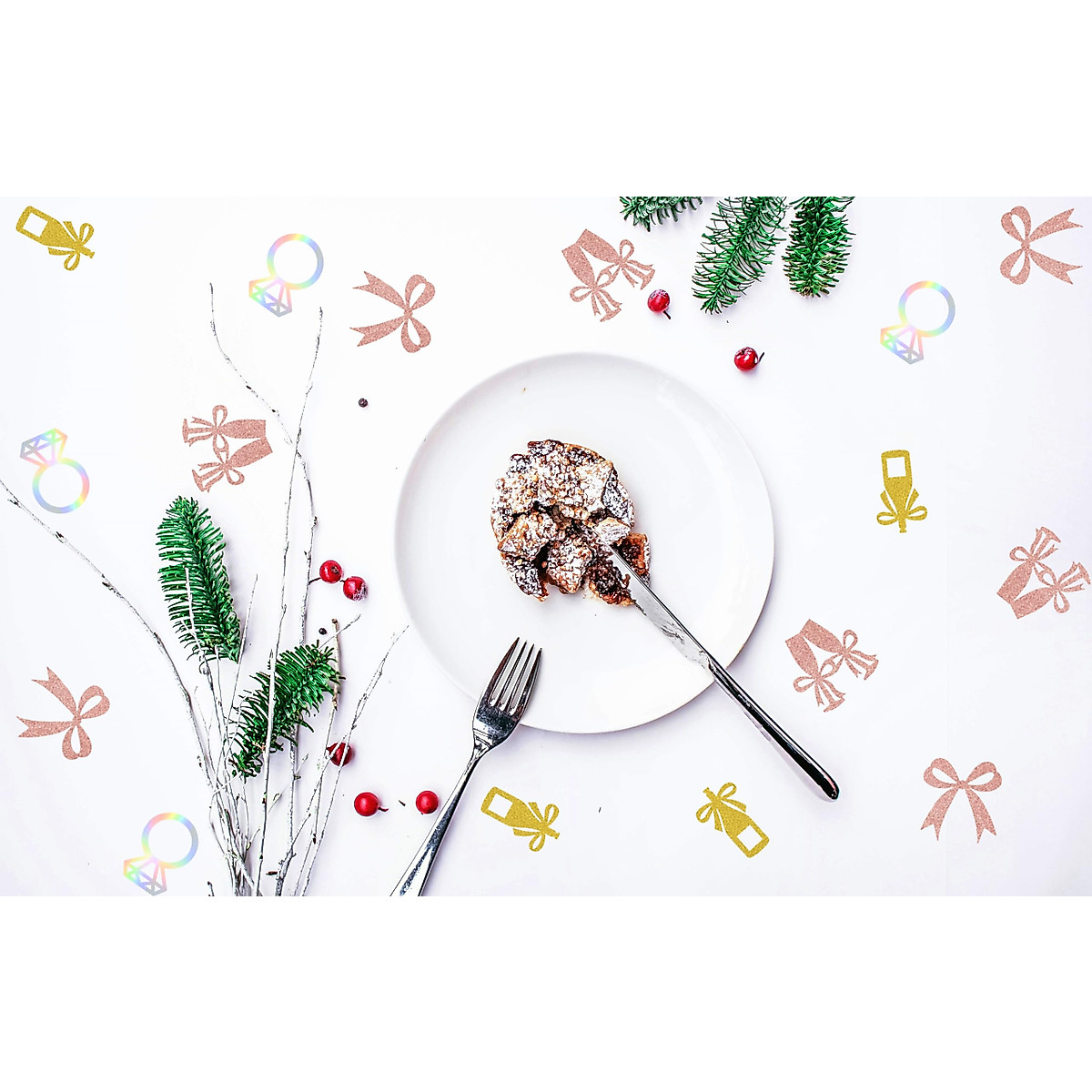 KEWUFD She's Tying the Knot Confetti She's Tying The Knot Bridal Shower Bachelorette Table Decorations Supplies Pink Bow Themed Party Decorations For Wedding Party Decor Sign Rose Gold