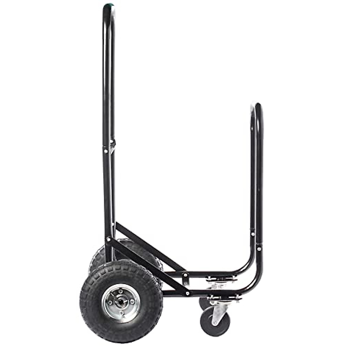 Gardenised Black Firewood Rack Outdoor Indoor, Heavy Duty Firewood Carrier with Front Wheels Wood Fireplace Tool Rack, Rolling Storage Cart Cover Included