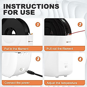 3D Printer Filament Dryer Box - ERYONE Snail M2 Filament Dry Storage 360° Surround Heating Keeping Dry - White Filament Dry Box for 1.75mm/ 2.85mm/ 3mm Wet Filaments