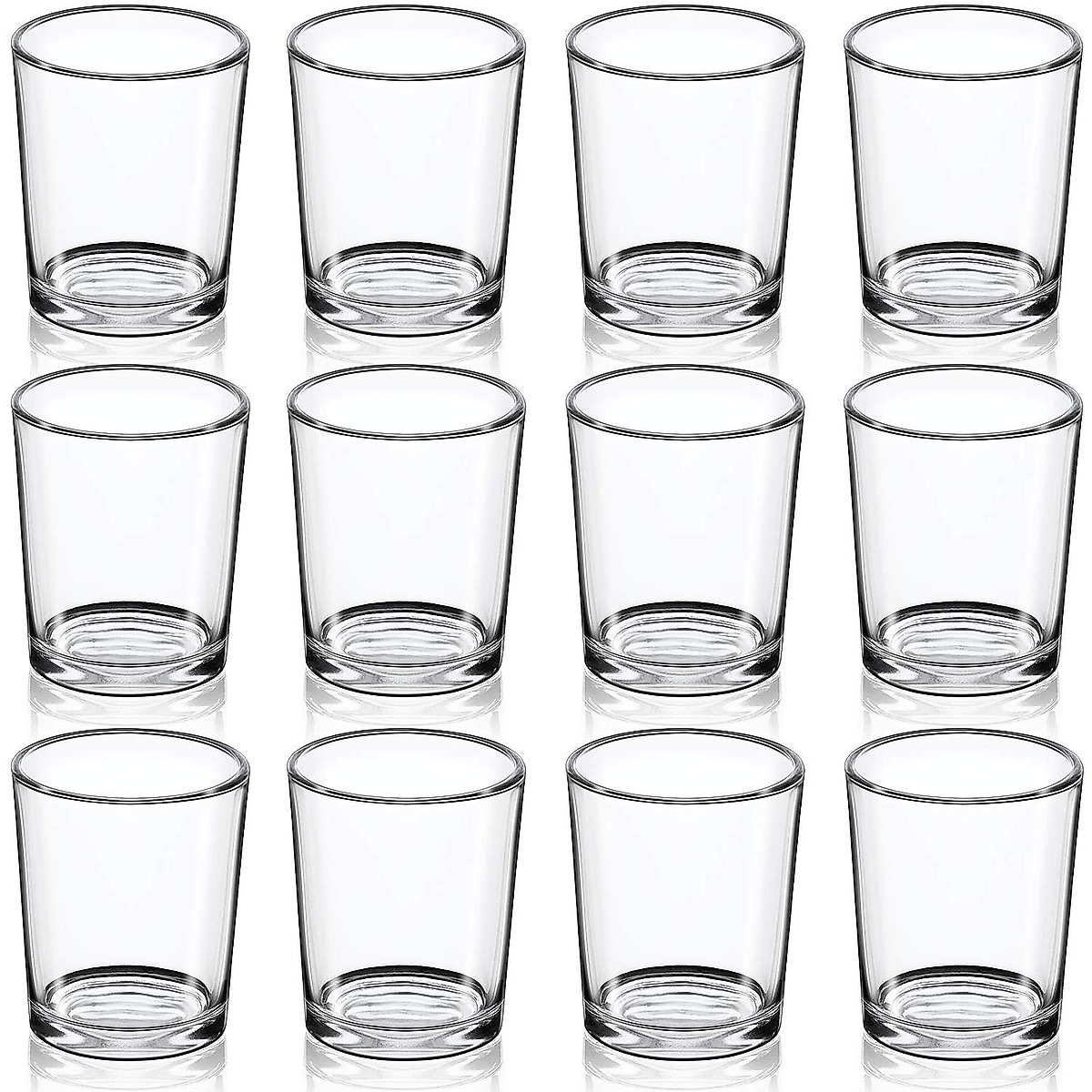 DARJEN Votive Candle Holders Set of 12 - Glass Votives Holder - Clear Floating Tealight Candle Holder Bulk for Table Centerpieces & Wedding Decor
