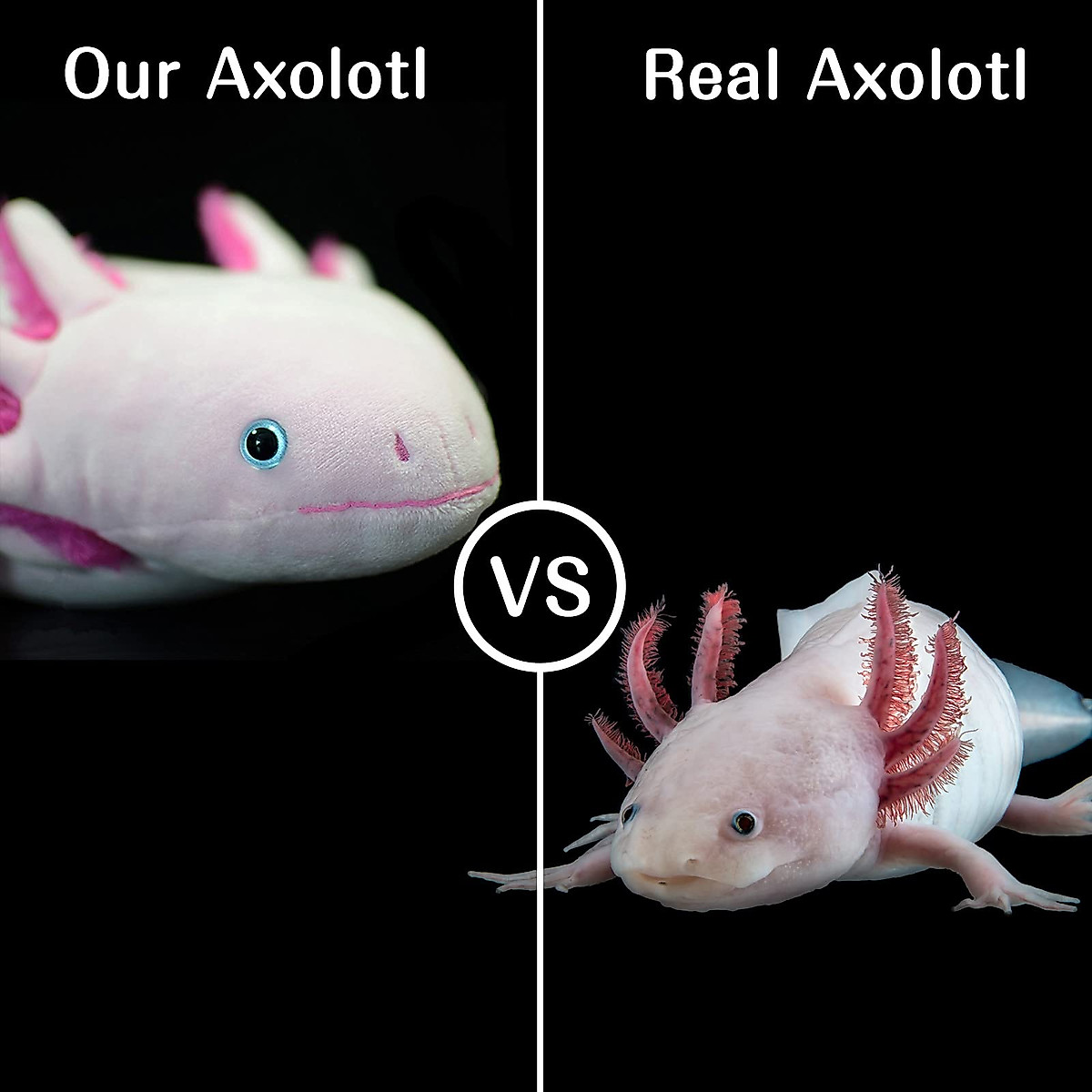 Tiny Heart Axolotl Plush,Stuffed Animal,Lifelike Cute Ambystoma Plush Toy,Gifts for Kids,18 Inches Long