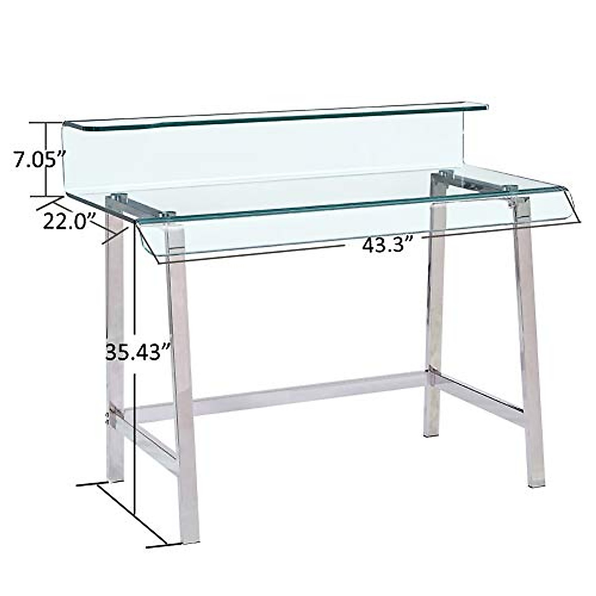 SMARTIK Modern Computer Desk Thicken Glass Desk for Small Spaces, Writing Desk Workstation Office Desk, Easy Assembly Writing Computer Desk for Home (S-Desk-002)