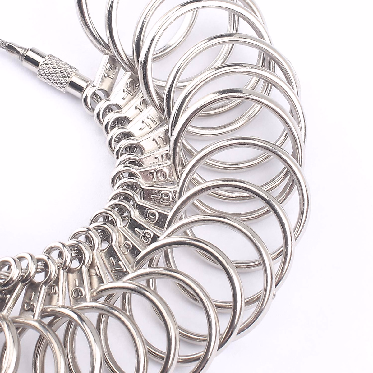 CDBOVID Ring Gauge Tool Ring Stainless Ring on Finger Measuring Ring Tool, Jewelry Sizers Rings Custom Standard Hand Rings Accessories