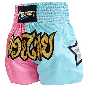 NAMAZU Muay Thai Shorts for Men and Women, High Grade MMA Gym Boxing Kickboxing Shorts Workout Training Grappling Martial Arts Fight Shorts Clothing.