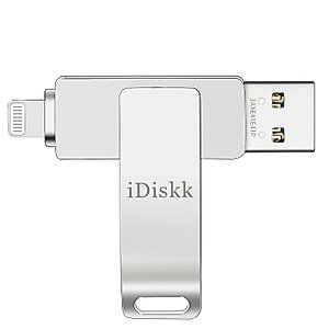 【App-le Certified】iDiskk 128GB Photo Storage Stick iPhone Storage Flash Drive for iPhone usb storage flash drive,iPhone USB External Storage for Mac,iPad and PC Photo Stick for Photos Videos Contacts
