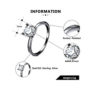 Ginger Lyne Collection Envy Bridal Set for Women -Solitaire 1.25Ct Cubic Zirconia Engagement Ring & Matching 2mm Wedding Band, Sterling Silver, 4 Prong - Size 7