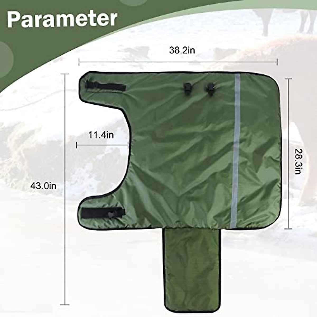 Calf Blankets Jacket for Calves - Green Keep Calves Warm, Soft Calf Cow Warm Clothes Comfortable Freezing Resistance Cold Proof Oxford Cloth Waterproof for Animal Husbandry for Home Farm