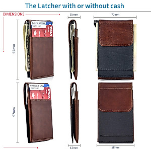 Dockem The Latcher Minimalist Wallet & Card Case Companion (Genuine Leather)