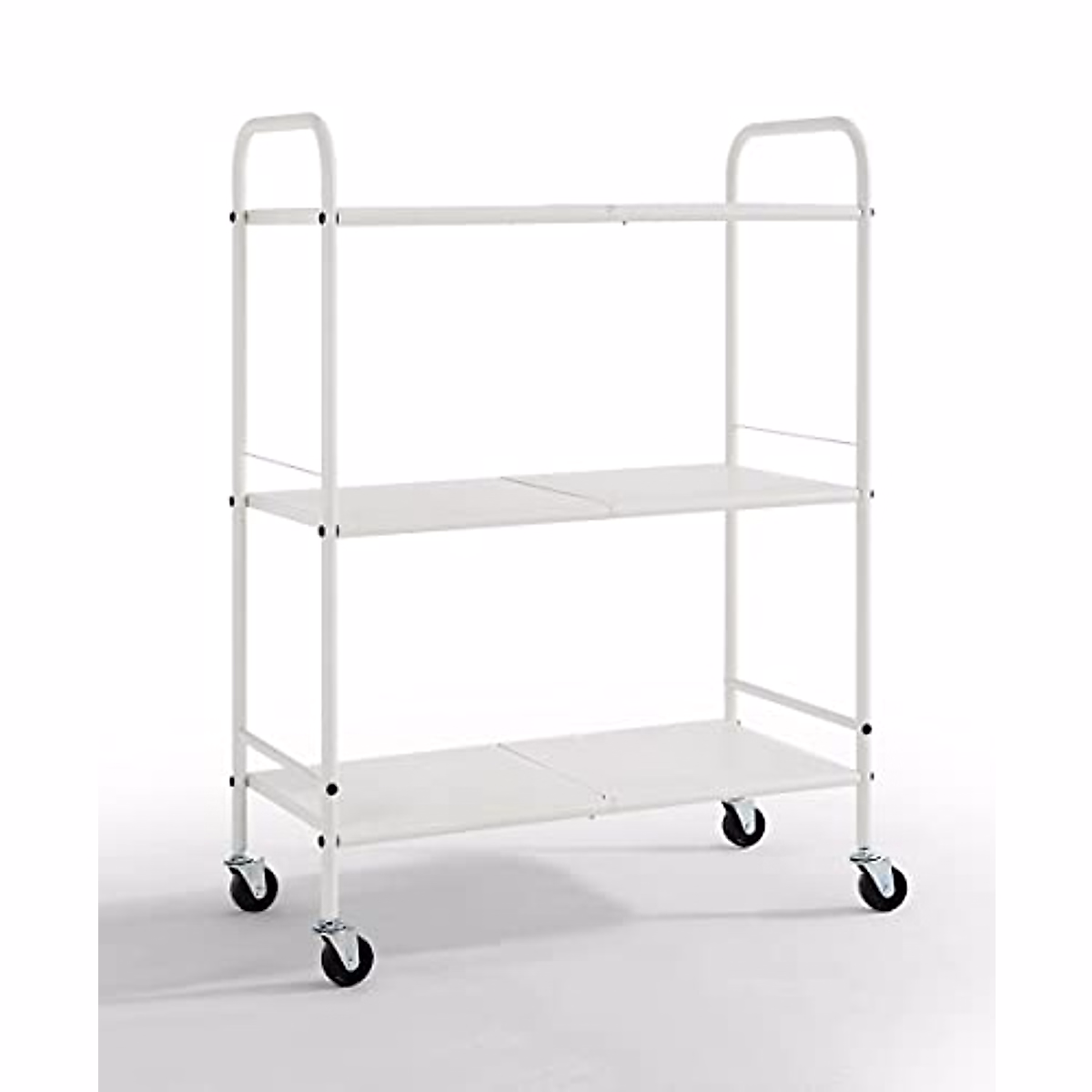 SunnyPoint Metal Rolling Organizer Utility Craft Cart (Large, WHT)