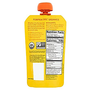 Pumpkin Tree Peter Rabbit Organics Mango, Banana and Orange Snacks, 4 Oz (Pack of 10)