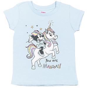 Disney Minnie Mouse Toddler Girls 3 Pack T-Shirts Pink/White/Blue 5T