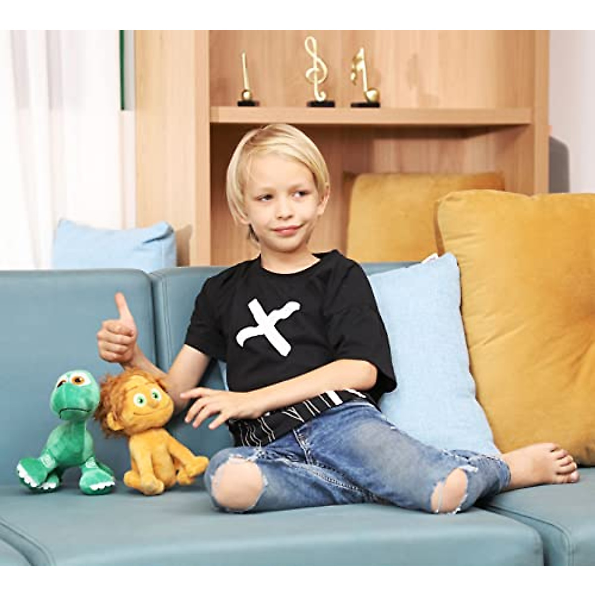 The Good Dinosaur Plush Toy-Pack 2 Quality Super Soft - Spot The Child 8"/22CM + Arlo Baby 8"/22CM