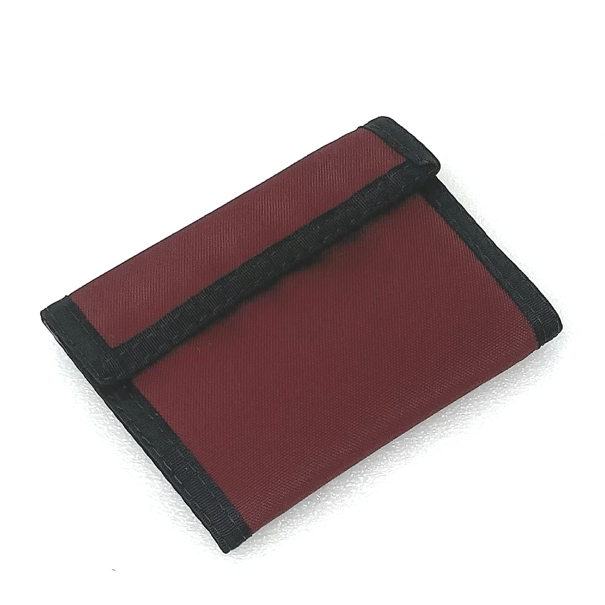 California Bifold Nylon Wallet w/Inside Pocket. Hook & Loop Closures. Made in USA (BURGUNDY)