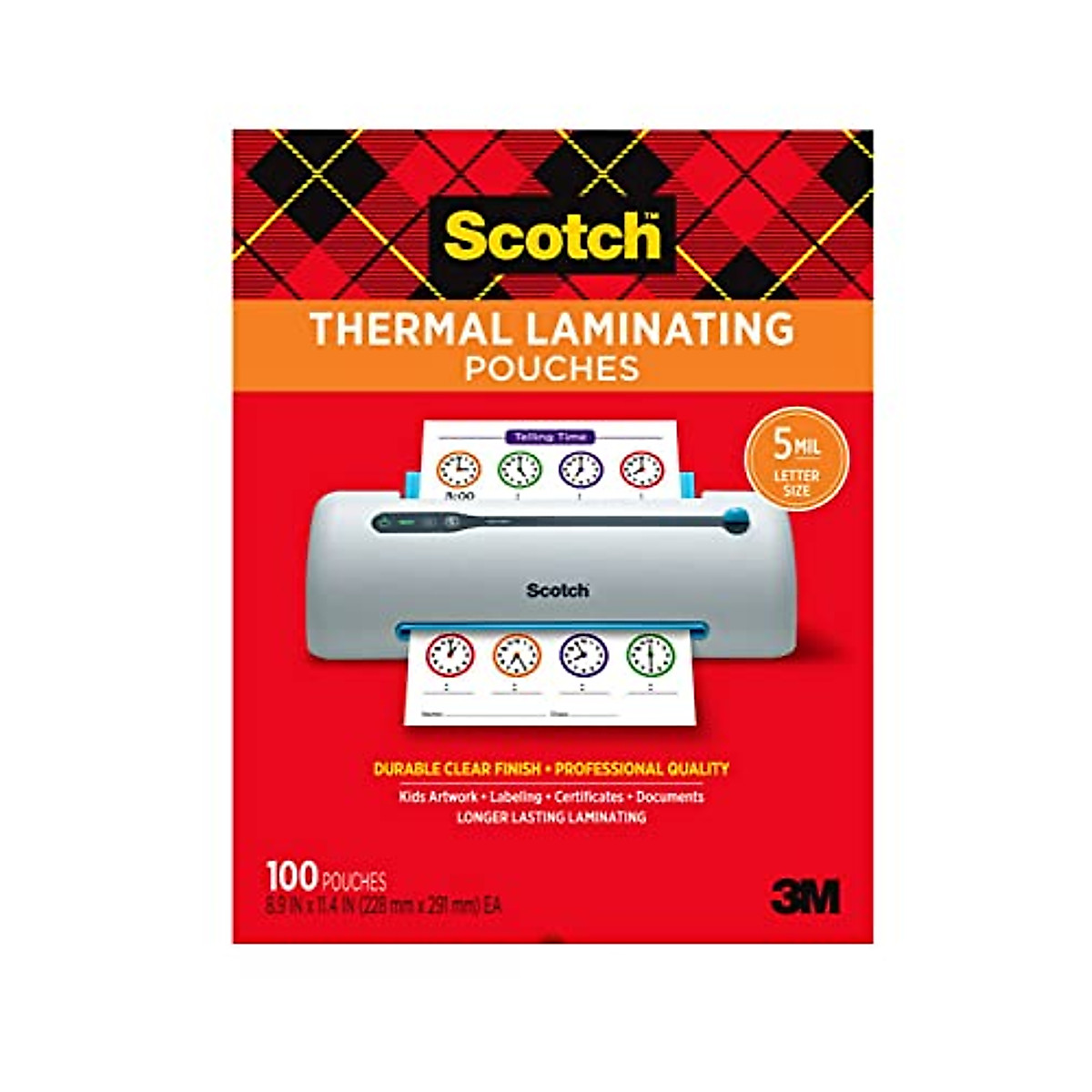Scotch Thermal Laminating Pouches, 200- Count, 8.9 x 11.4'' & Thermal Laminating Pouches, 100-Pack, Clear & Thermal Laminating Pouches, 100 Count-Pack