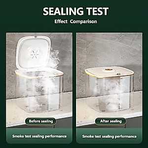 Benshukam 7.4 Gallons Airtight Rice Container Clear Plastic Rice Dispenser, Dry Food Holder with Measuring Cup, For Dog Food, Nuts, Beans, Flour, Grains Pet Food Storage Container Bin (White)