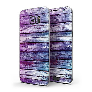 Design Skinz Design Skinz Pink & Blue Dyed Wood Full-Body Wrap Decal Skin-Kit for The Galaxy S7 Edge
