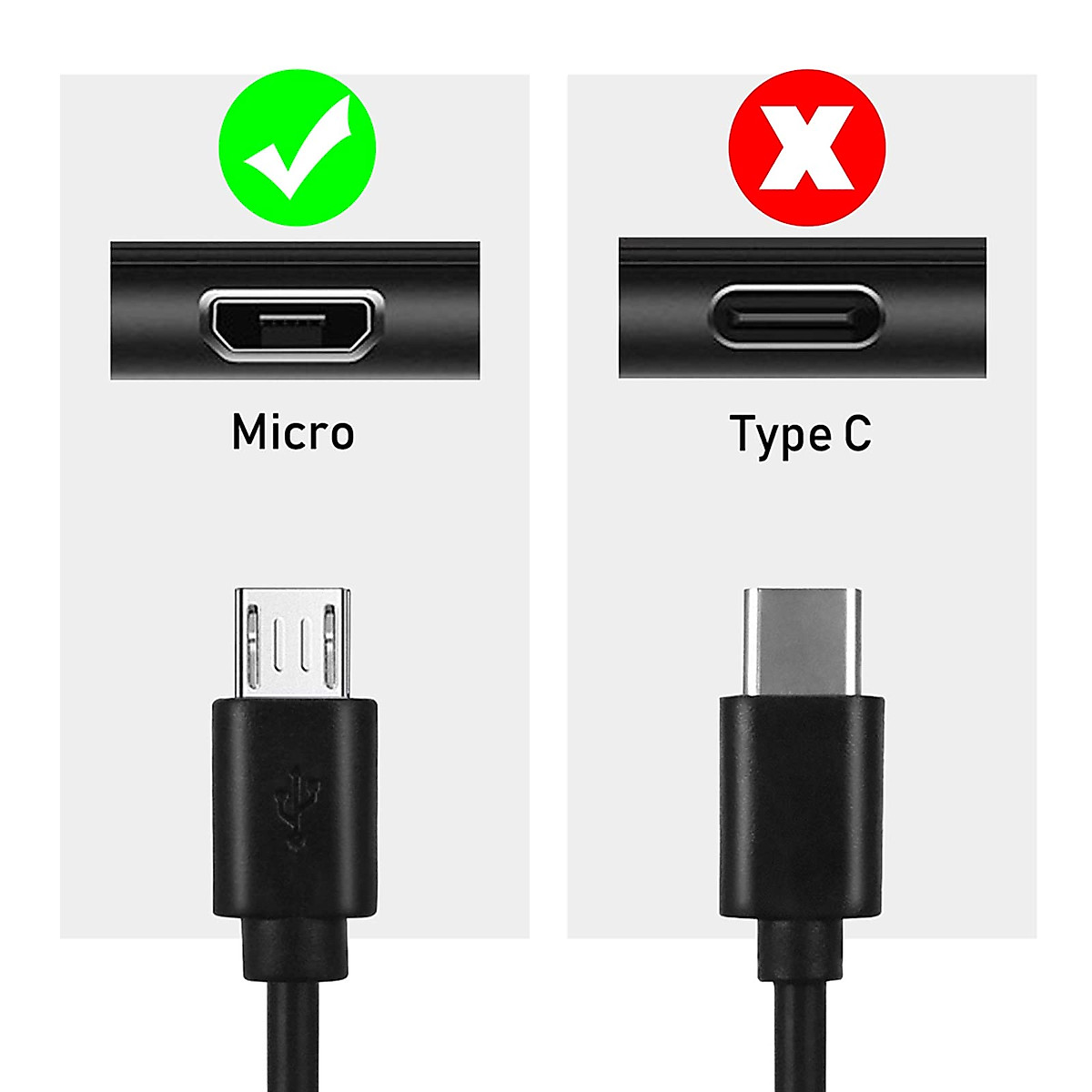 [2-Pack] USB Micro Cable Charging Cord Compatible Samsung Galaxy Note, Tab A, E, S2, 3, 4, 7.0" 8.0" 9.6" 9.7" 10.1", SM-T280/ 350/580/ 113/377/ 560/713/ 813/230/530 Tablet