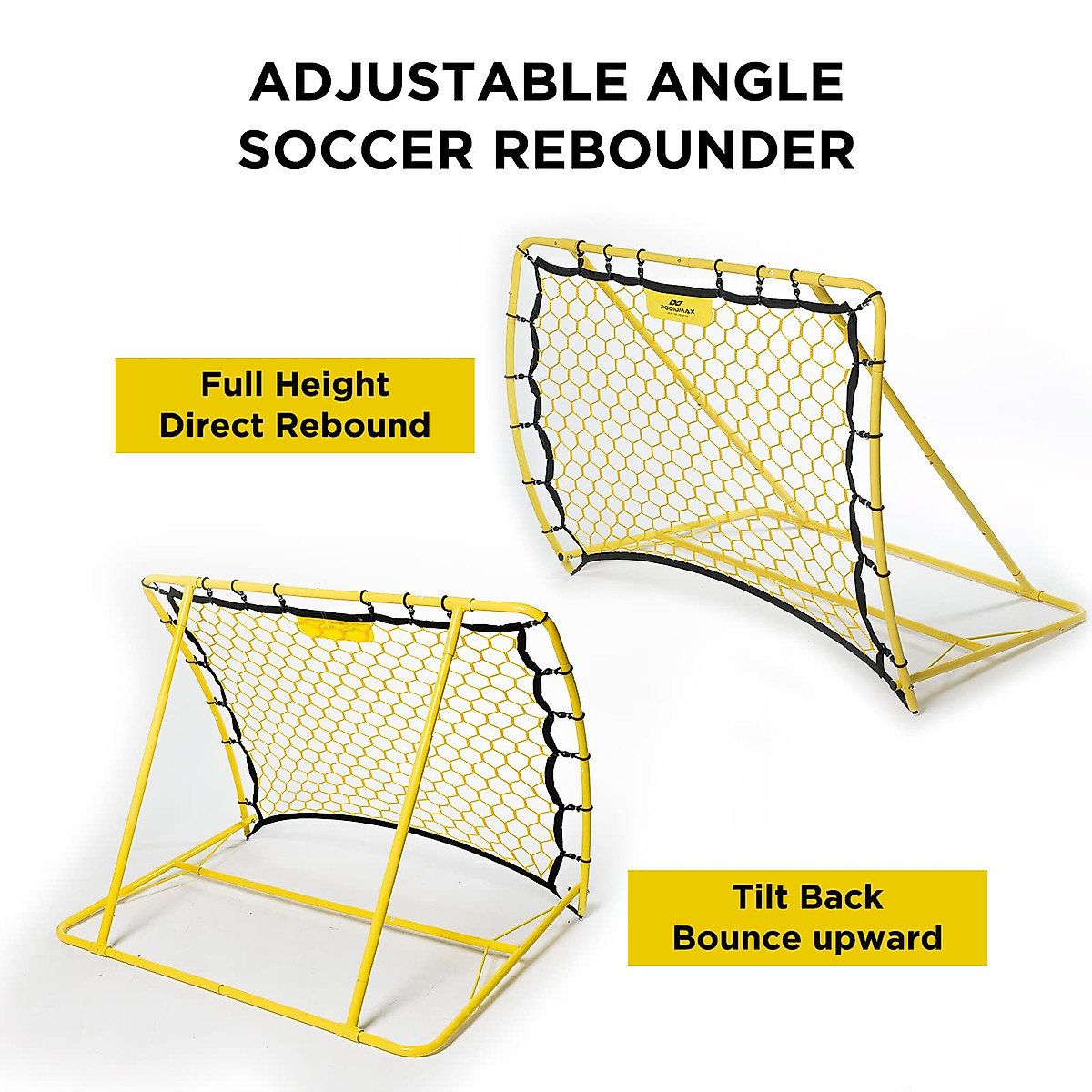PodiuMax Portable Soccer Trainer, Rebounder Net with Adjustable Angle | Perfect for Team and Solo Training