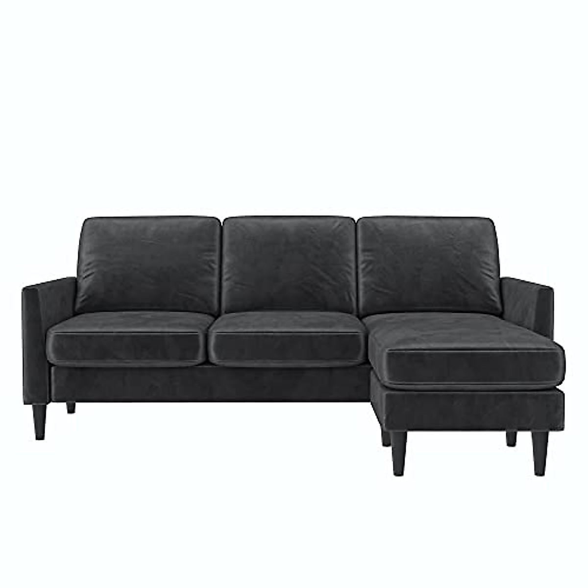 Mr. Kate Winston Reversible Sofa Sectional, Dark Gray Velvet