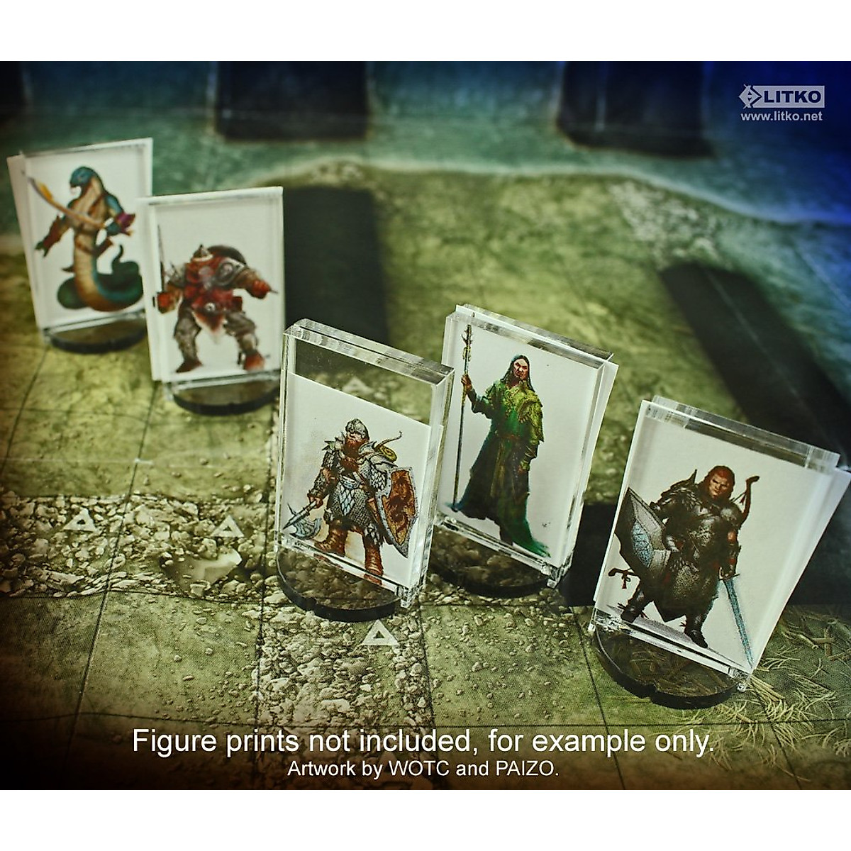 LITKO Paper Figure Holder | Game Card Holder | Paper Miniature Counter Bases (Circular Base, 1x1.5-Inch Slot)