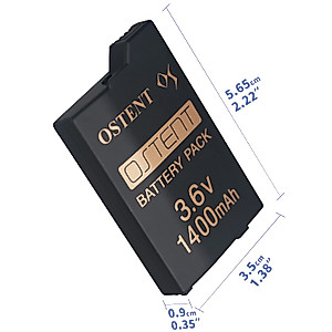 OSTENT Real 1400mAh 3.6V Lithium Ion Li-ion Polymer Rechargeable Battery Pack Replacement Upgraded Version for Sony PSP 2000/3000 PSP-S110 Console Video Games