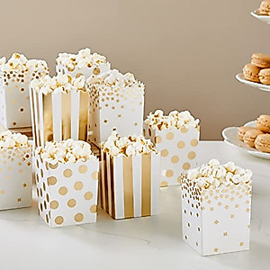 Juvale 60 Pack Mini Popcorn Boxes for Party, Gold Popcorn Containers for Movie Night Decorations (3 x 4 In)