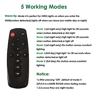 HULPPRE Solar Shed Light Motion Sensor-5 Modes,Daytime Avaialble,180Leds 360° Bright Solar Light Indoor&Outdoor with Remote,IP65 Barn/Chicken Coop/Ceiling/Pendant Light for Gazebo,Patio,Yard