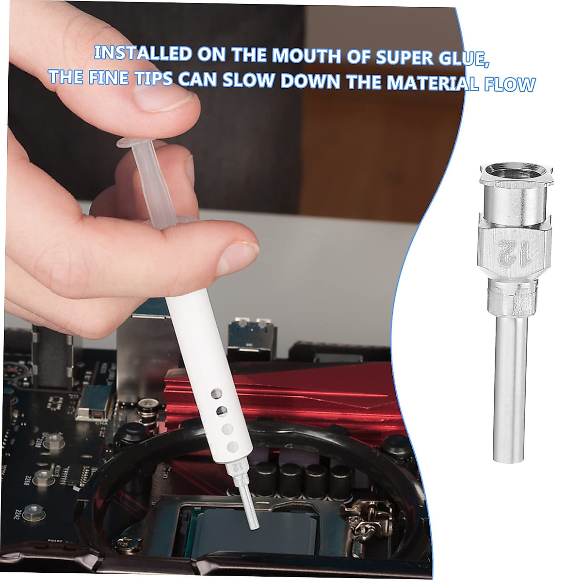 12pcs Stainless Steel Needle Precision Tip Luer Lock Needle Dispensing Needle Dispenser Needle Stainless Steel Dispensing Precision Needle Luer Slips Needle